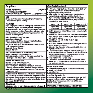 Amazon Basic Care Nicotine Polacrilex Coated Gum, 4 mg (Nicotine), Cool Mint Flavor, Stop Smoking Aid, 20 Count