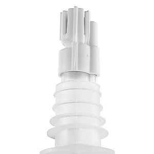 (Pack of 12) Measured Liquor Pourers, 2 oz, No Collar Clear Spout Bottle Pourer with White Tail
