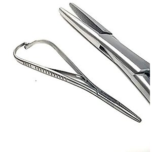 HTI BRAND Mathieu Pliers 7" (17.8cm) Needle Holder Driver, Ligature Separator Placer, Orhtodontic Pliers, Lace Back Tightener (Pack of 1)
