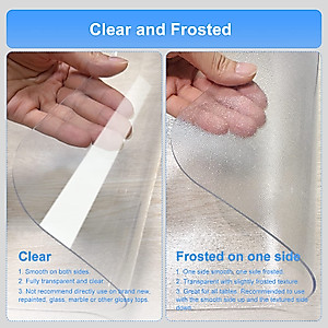 NATRKE Clear Desk Mat Pad, 32"x16" Large Transparent Desk Protector Mat Plastic Desk Mat, 1.5mm PVC Waterproof Non-Slip Clear for Desktop Home Office