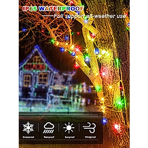 2 Pack Each 32.8ft 120 LED Battery Operated Christmas Tree Lights Indoor Outdoor Cluster String Lights with Timer 8 Modes Dark Green Wire Fairy Light for Xmas Bedroom Garden Decorations (Multicolor)
