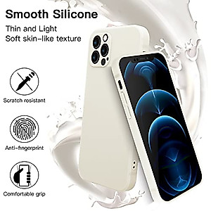 KPKHDI Phone 13 Pro Max Case - Matte Silicone, Stain Resistant, Full Body Protection, Anti-Scratch, Shockproof, 6.7 inch (Antique White)
