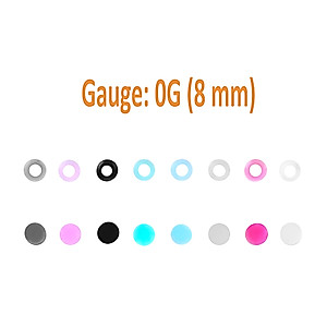 Jusway Plugs and Tunnels for Ear Lobe Ear Gauge Silicone Ear Plugs Ear Piercings Plugs Size 0 Gauges(32PCS)