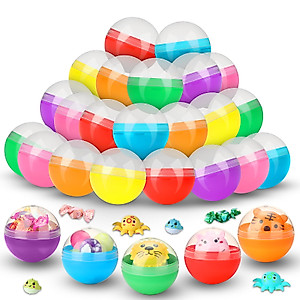 Libima 350 Pcs Vending Machine Capsules Empty 1.3 Inch Round Capsules Gumball Machine Capsules Clear Colored Plastic Capsules Small Random Color Plastic Containers for Toy Candy Party Favor Prize Gift