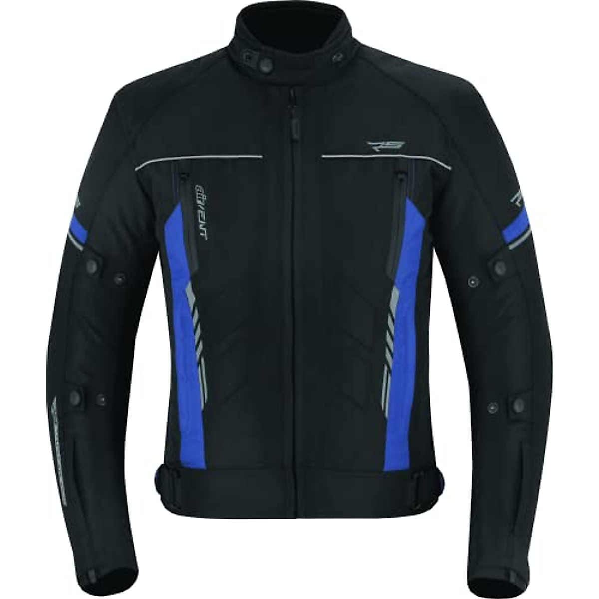 RS Motosports All Season Racing Motorbike Jacket for Men Water Proof & Breathable Motorcycle Jacket with Textile Fabric (US, Alpha, Large, Regular, Regular, Blue)