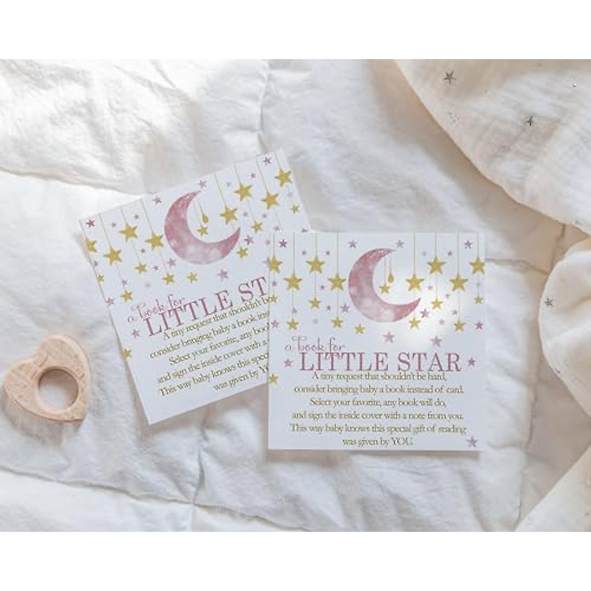 Twinkle Little Star Books for Baby Shower Cards, Invitation Inserts Girls Book Request, Bring Book Instead of Cards Poem, Cute Storybook-Theme Ideas, 25 Pack