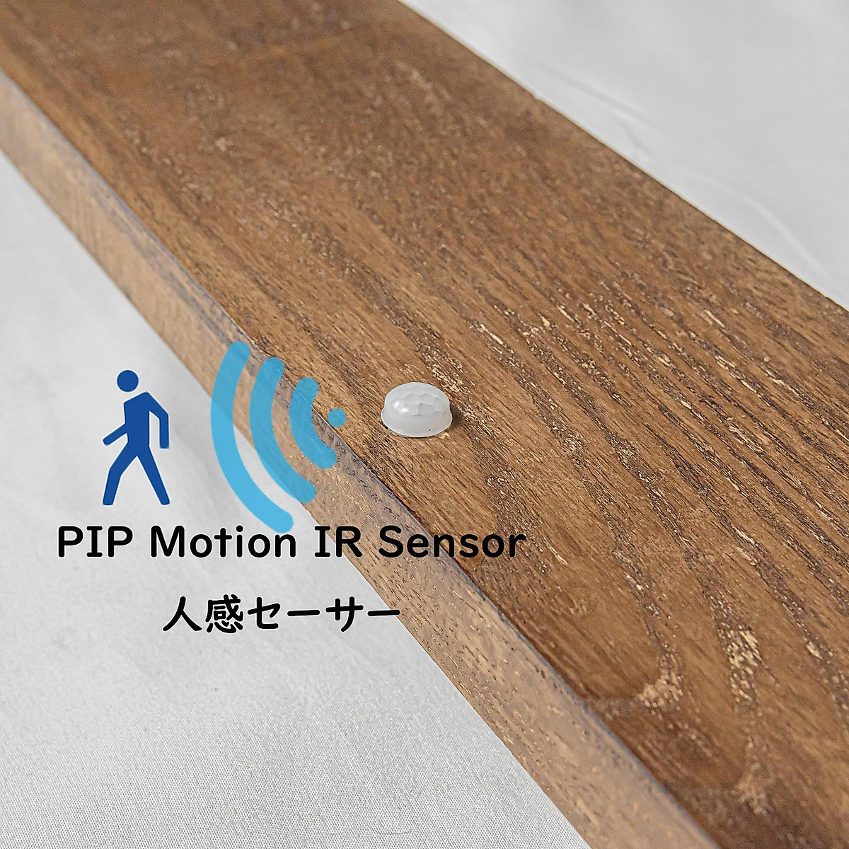 SKIVTGLAMP Nature Wood Wall Sconce Rechargeable Battery Operated LED PIP Motion IR Sensor Wall Lamp, No Drilling Cordless Farmhouse Wall Mounted for Rustic House Number Customizable Circular Walnut