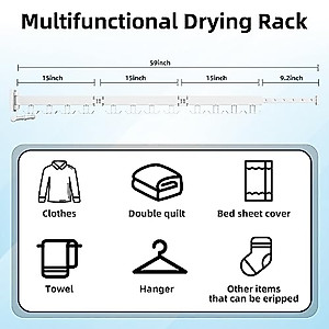 GLDDAO Wall Mounted Drying Rack,Wall Foldable Drying Rack Clothing Wall Mounted,Collapsible Drying Racks for Laundry Wall,Clothes Drying Rack Wall Mount,Retractable White