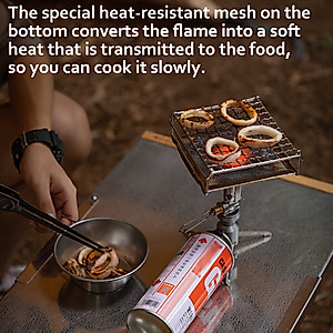 CAMPINGMOON Bread Toaster for Camping Stove Gas Fire 304 Stainless Steel Bread Toaster Small Size US-1312