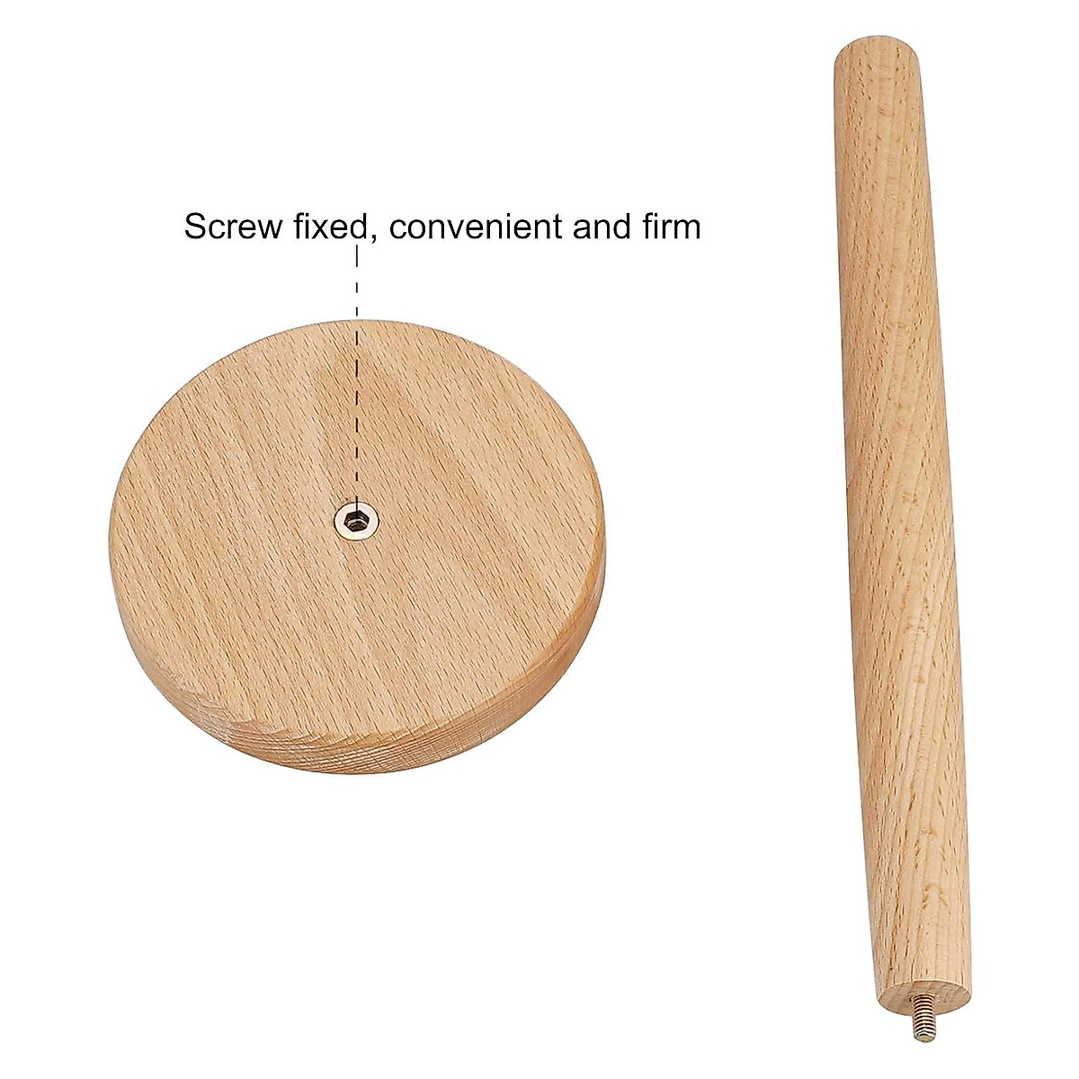 Paper Towel Holder ,DNIEBW Kitchen Paper Hanger Rack Bathroom Towel Roll Stand Organizer Simply Standing Countertop Wooden Paper Roll Holder for Cabinet,Table (Round Bottom)