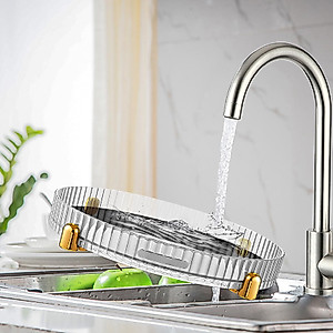 Makeup Perfume Organizer Turntable, SYOUACEND Lazy Susan, 360 Degree Rotating Lazy Susans, Bathroom Vanity Tray, Counter Skincare Organizer Turntable Organizer for Cabinet with Gold Non-Slip Base