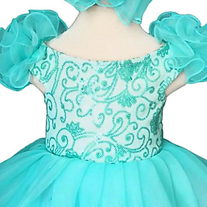 Jenniferwu EB1130NN Infant Toddler Baby Newborn Little Girl's Pageant Party Birthday Dress Mint Blue Size 3T