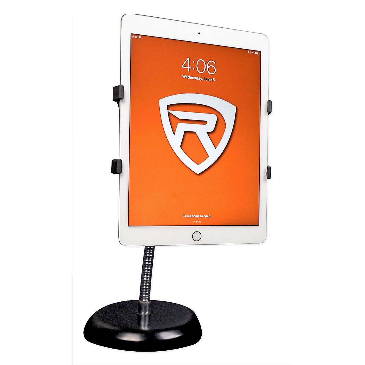 Rockville RDMS6 Studio Desktop Mic Stand w 11.8" Gooseneck+Round Weighted Base, Black