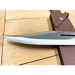 UNIQUE BLADES ! Custom Handmade knife 17'inches Rambo Knife Hunting Survival Bowie Knife ! Full Tang Knife With Leather Sheath