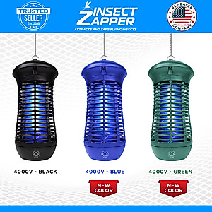 Livin’ Well Bug/Mosquito Zappers 2 Pk - 2 Electric UV Light Bulb with 1250 Sq. Feet Range, UV-A Bulb and Detachable Insect Trap, 1200V Outdoor and Indoor Bug Zapper Fly Killer