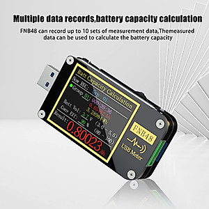 USB Voltage Meter Tester, FNB48 PD Trigger Voltmeter USB 3.0 Voltage and Current Tester DC 4-24V 6.5A USB C Multimeter PPS Fast Charging Protocol Capacity Tester QC2.0 3.0