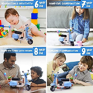 Bourvill Motorcycle Vehicle Scooter Building Kit, Compatible with Lego Vespa, Cute Educational Building Toys for Kids, Great Gifts for Adult Boys Girls 6-12 Years Old (568 Pieces)