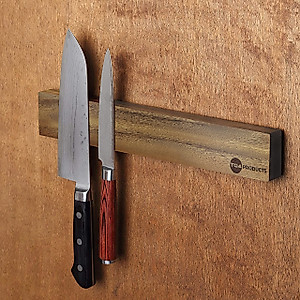Wood Magnetic Knife Holder 16inch with Powerful Magnets Strong and Thick Wall Mount Knife Rack Easy to Install and Space Saver Organizes Your Kitchen - Multifunctional Magnet Holder, Knives Excluded