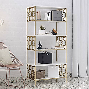 CosmoLiving by Cosmopolitan Ella 5 Shelf, White Bookcase