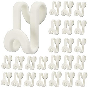 YuGtcen 70 Pcs Hanger Connector Hooks, Hangers Space Saving Mini Cascading Hanger Hooks for Velvet Huggable Hangers, Wooden Hangers, Heavy Duty Space Saving Hanger Organizer for Closet (White)