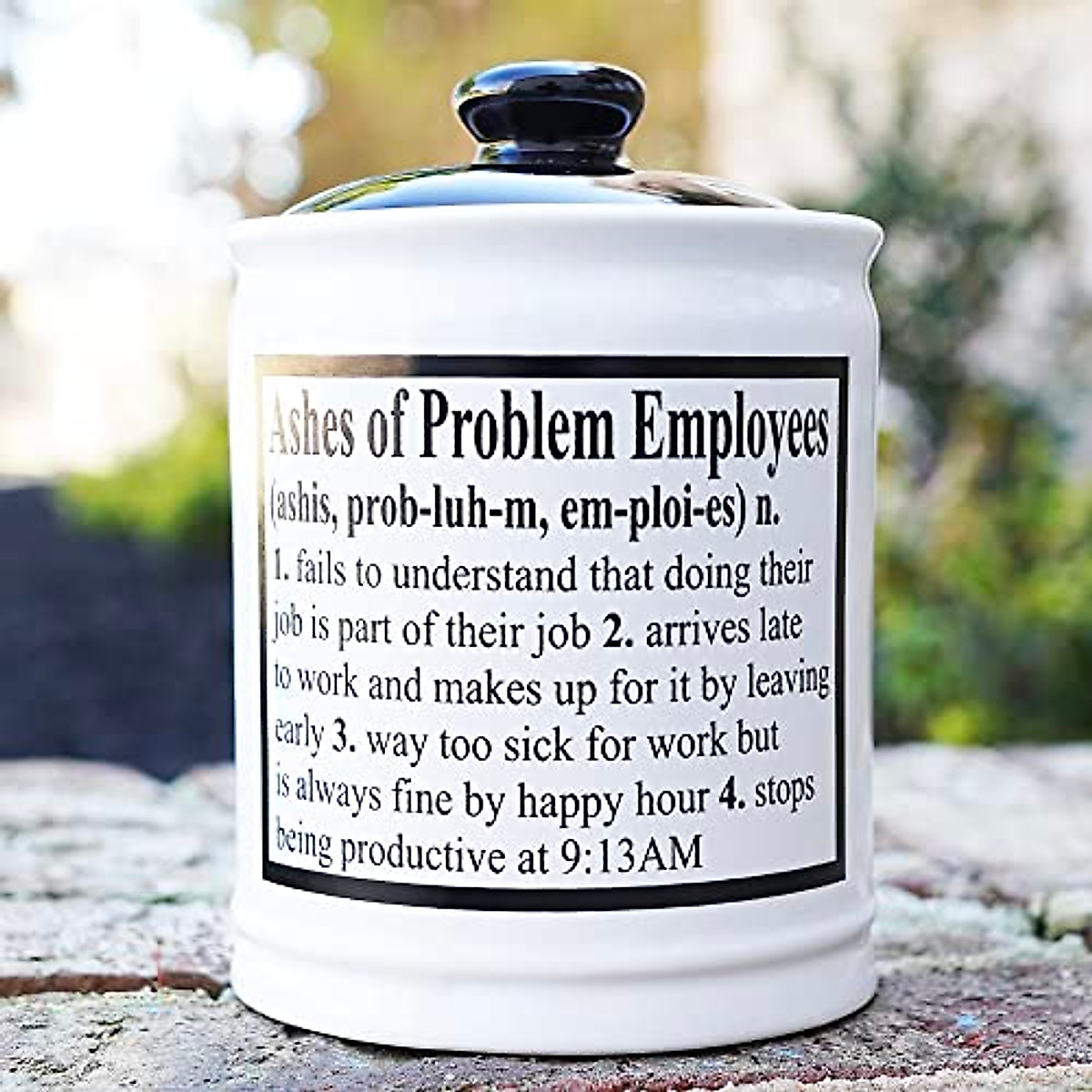 Cottage Creek Ashes of Problem Employees Piggy Bank, Funny Candy Jar, Boss Gifts