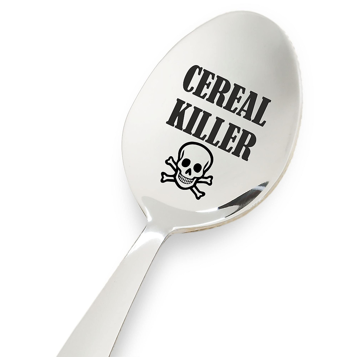 Cereal Killer | Engraved Stainless Steel Spoon | Funny Gift For Birthday | Anniversary | Christmas Stocking Stuffer | Stainless Steel 7 inches Teaspoon | Gift under $20