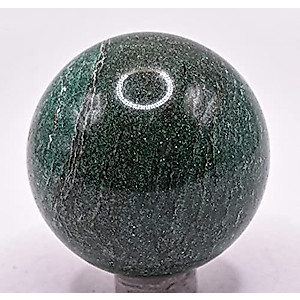 45mm 135g Dark Deep Green Jade Sphere Polished Natural Sparkling Nephrite Gemstone Crystal Mineral Décor Ball - India + Stand
