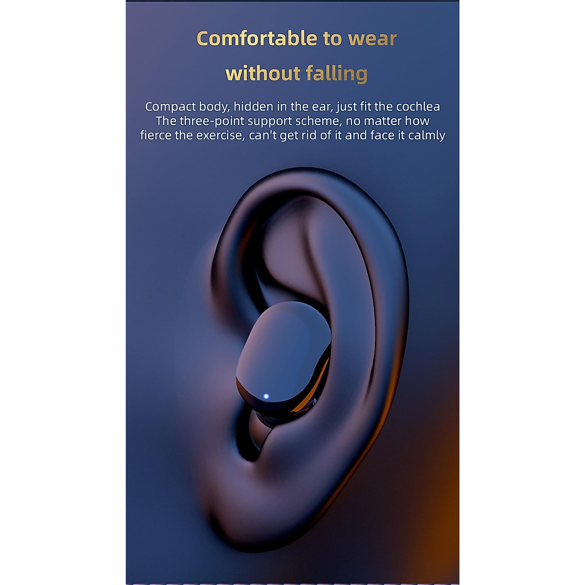 Wireless Headphones, Wireless Bluetooth Headphones, Waterproof Touch Ergonomic Headphones, Surround Sound, Noise Cancellation, Led Display Charging Case, Fast Charging, Anti-Allergic.