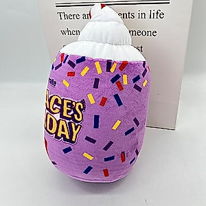 Milk Tea Plush Grimace Shake Milk Tea Plush, Grimace Stuffed Pillow Plushie Figure for Kids and Fans (Milk Tea)