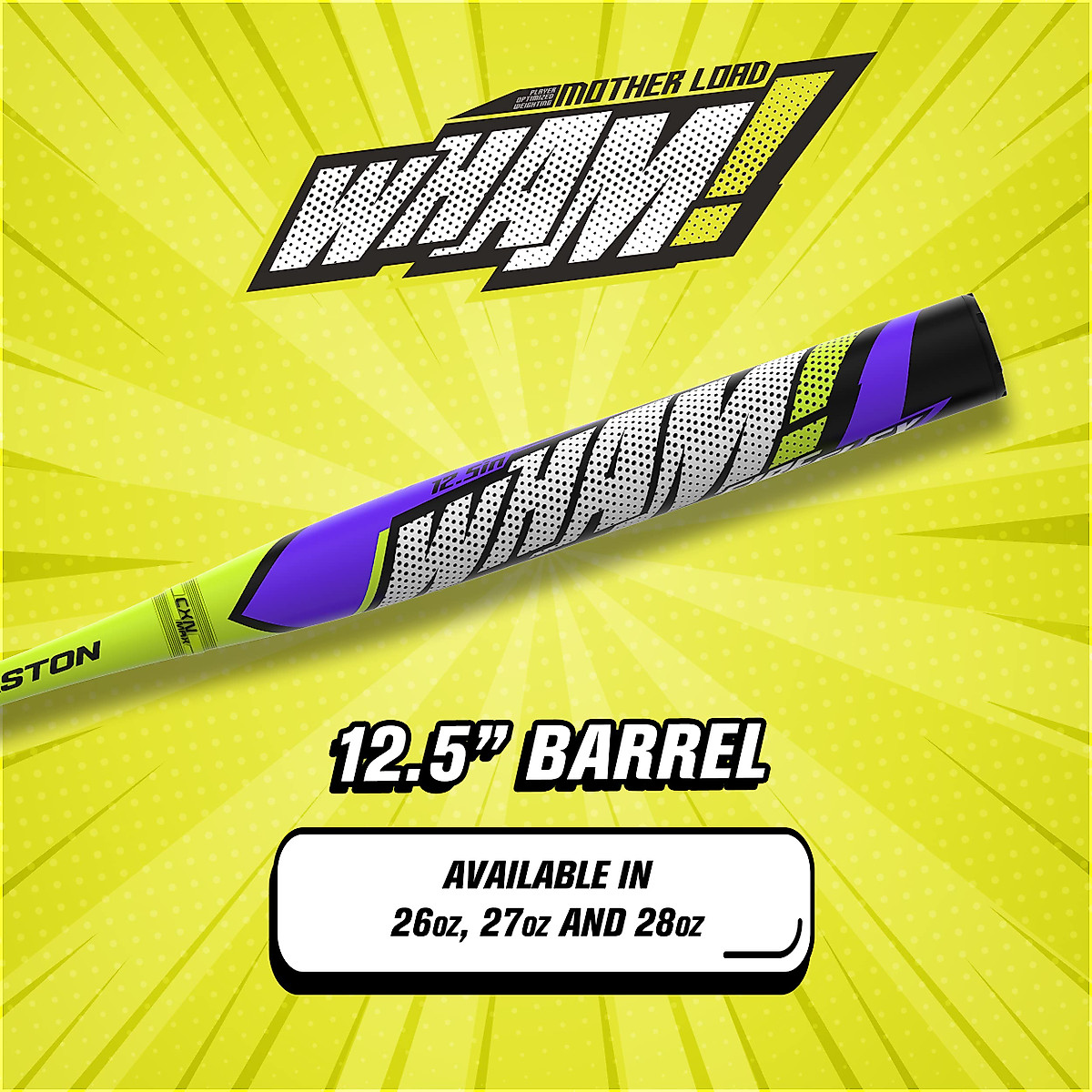 Easton Wham Slowpitch Softball Bat, Motherloaded, 12.5 in Barrel, USSSA, ISA & NSA, 34in x 28oz