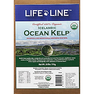 Life Line Pet Nutrition Organic Ocean Kelp Supplement for Skin & Coat, Digestion in Dogs & Cats, 20lb (20220)