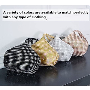 Vistatroy Women's Evening Bag Sparkly Rhinestone Purse Triangle Designer Chain Clutch Purse Bag Party Prom Wedding Purse (A Black)