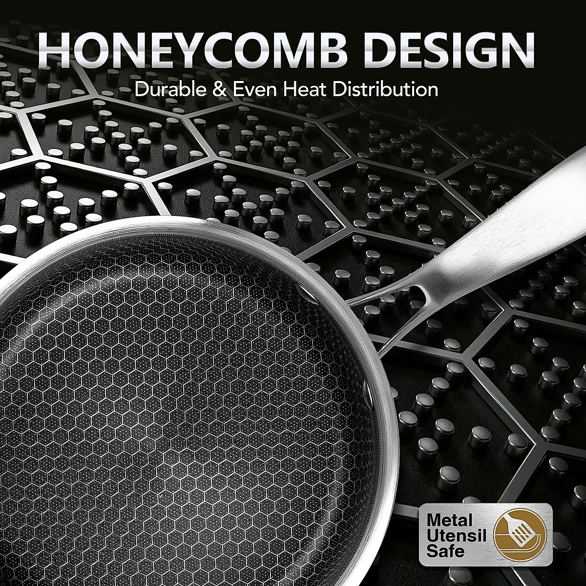 MICHELANGELO Stainless Steel Saucepan Set 1QT & 2QT & 3QT, Premium Triple Ply Sauce Pan with Lid, Sauce Pot with Honeycomb Interior - 6pcs