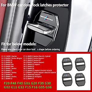 Speechn Car Door Lock Latches Cover Protector Replacement for BMW Car Accessories 1 2 5 6 7Series X1 X3 X5 X6 F15 F20 F45 G01 G02 G20 G30（4Pcs Black