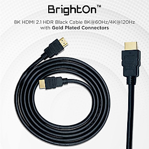 BrightOn Optimized Cable Package Compatible with Xbox Series X/S | 8K HDMI 2.1 HDR Black Cable 8K@60Hz/4K@120Hz | CAT 7 Super High Speed Ethernet Cable | Fast Charge (USB A to USB C) (2 Meter Cables)