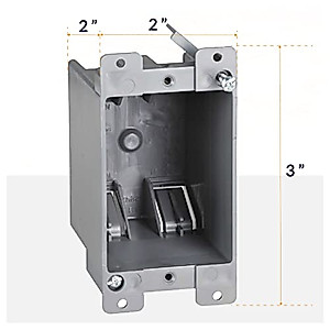 Newhouse Hardware 1-Gang PVC Old Work Electrical Outlet Box (1-pack) | 14 cu. in. Plastic Junction Box for Switches, GFCI, or Duplex Receptacle Outlet | Old Work Electrical Box for Home Improvement