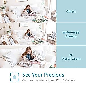 Moonybaby WideView 50 Baby Monitor with Camera and Audio, No WiFi, 5 Inches Large Display, Split Screen, Auto Night Vision, Zoom, Sound Activated, Temperature Alert, 2-Way Talk, Lullaby, 1000ft Range