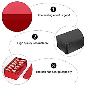 Hemoton 2pcs Metal Rectangular Empty Hinged Tins Box Containers Empty Tin Storage Container for Treats Candy Gifts Favors Red+ Black