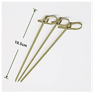 300PCS 4 Inch Bamboo Cocktail Picks, Bamboo Knot Picks, Cocktail Skewers, Bamboo Sticks food Toothpicks for Appetizers, Toothpicks for Events and Party Supplies