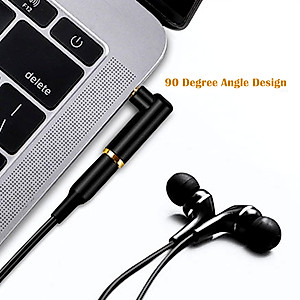 Sairps 3.5mm Right Angle adapterr, TRS Stereo Jack Plugs with a 90-Degree Right Angle Design, Compatible with Laptop Headphone Port, Tablets, MP3 Players, Speakers -2 Pack