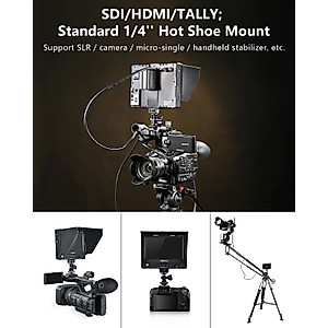 VILTROX DC-70EX 7" 4K HD 1024x600 HDMI/SDI/AV Input Output Camera Video LCD Monitor Display for DSLR, with hot Shoe Adapter