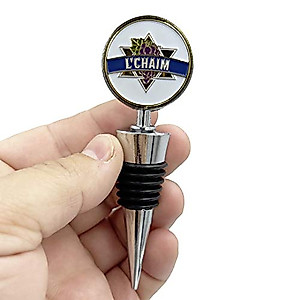BL1-13A L'Chaim Wine Bottle Stopper Bottle gift present ornament Hanukkah Passover Bar Mitzvah Bat Mitzvah Jewish Israel Shabbot Shabbos