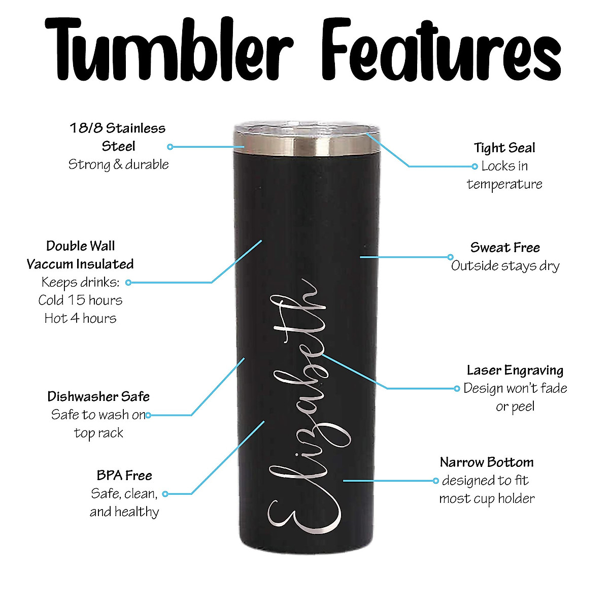 LegacyCuts Customizable Skinny Tumbler for Salon, Technician, Artist, Cup for Retirement, Gift for Manicurist, Nail Tech Appreciation