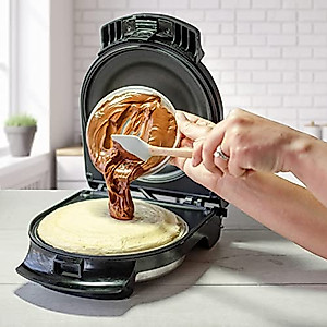 Stuffed Pancake Maker- Make a GIANT Stuffed Waffle or Pan Cake in Minutes- Add Fillings for Delicious Breakfast or Dessert Treat, Electric, Nonstick w Silicone Batter Funnel - Fun Holiday Kitchen Gift