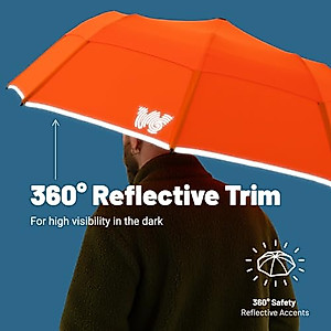 Weatherman Umbrella - Premium Collapsible Small Travel Umbrella Compact - Windproof Umbrella Resists Up to 55 MPH Winds - Travel Umbrellas for Rain, Wind, Backpack, Car Umbrella - Portable Compact Umbrella Easy Auto Open w/ Strong Fiberglass Frame - Foldi