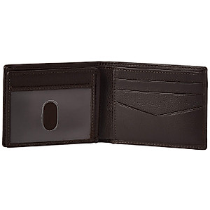 Fossil Men's Wilder Leather Bifold Wallet, Dark Brown