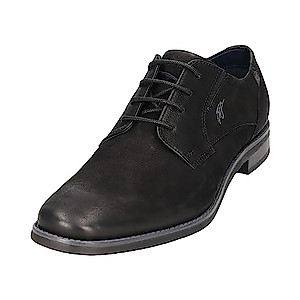bugatti Men's City Business lace Shoes, Black White, 11