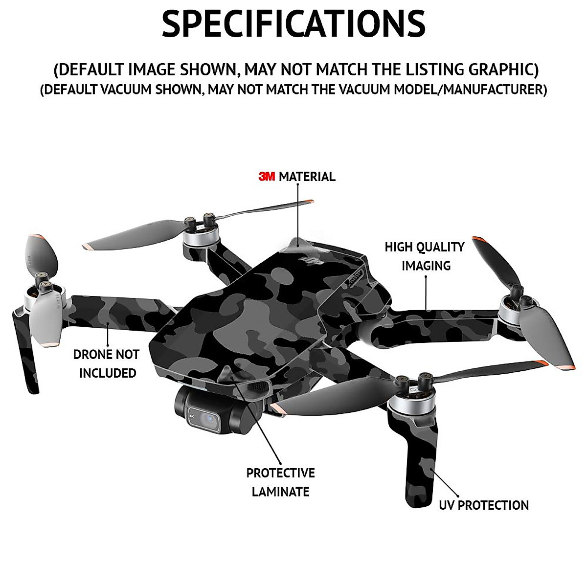 MightySkins Compatible with DJI Mini 2 Portable Drone - Solid White | Protective, Durable, and Unique Vinyl Decal wrap Cover | Easy to Apply, Remove, and Change Styles | Made in The USA