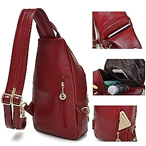 Small Leather Convertible Backpack Sling Purse Shoulder Bag for Women