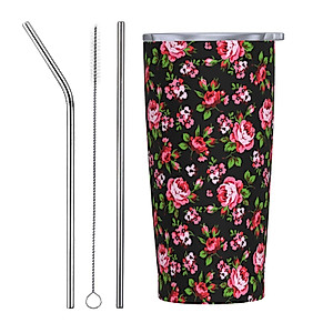 Yaxongx 20oz Tumbler Vibrant Moonflower Double Wall Vacuum Insulated Coffee Mug with Lid and Metal Straw Brush Reusable Stainless Steel Water Bottle Travel Cup Gifts for Car Ice Drinks Hot Beverage